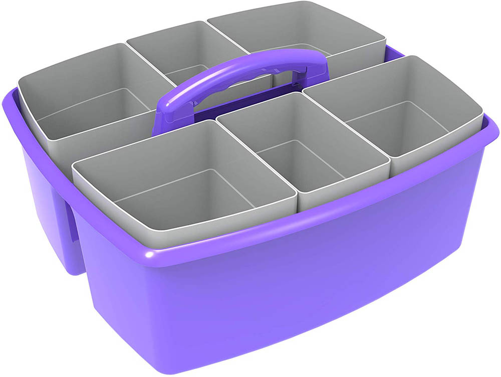 Large Purple Caddy with Gray Cups