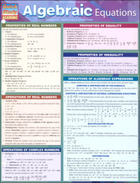 Algebraic Equations Quick Study Guide
