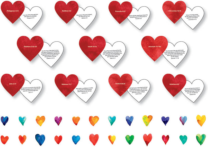 Scripture Hearts Bulletin Board Accents