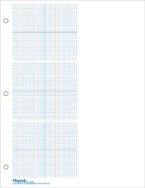 Graph Paper, 3 Grid 1/8 Squares (100 sheet pack)
