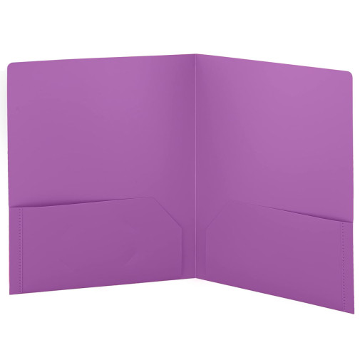 2-Pocket Poly Portfolio (Plastic) - Purple
