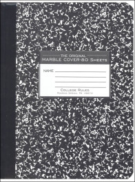 Hard Cover Black Marble Composition Book - College Ruled (80 sheets) 9. ...