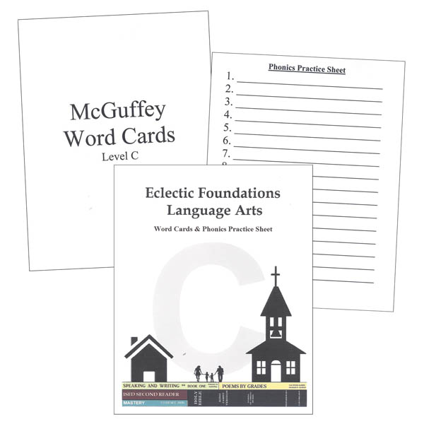 Eclectic Foundations Language Arts Level C Word Cards and Phonics ...