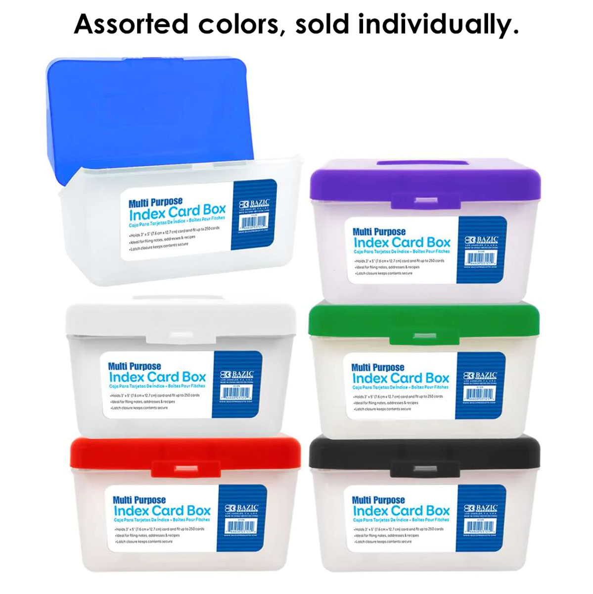 Card File Box 3"x 5" (Assorted Colors)