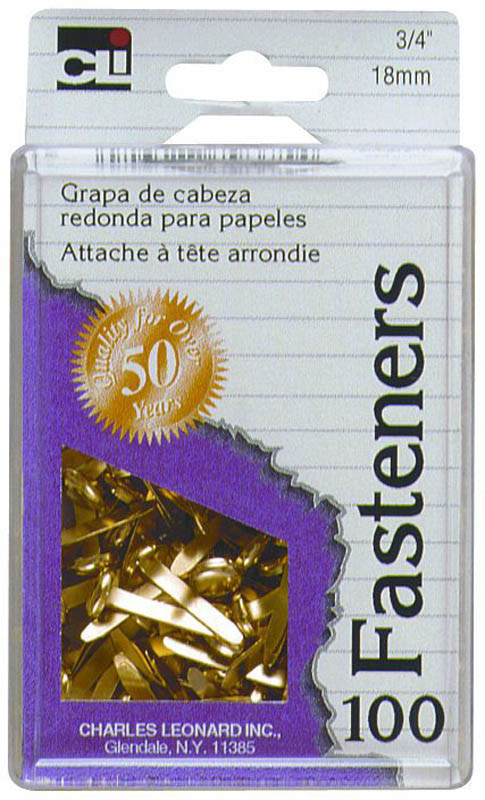 Fasteners - Round Head - Brass Plated 3/4" (100 count)