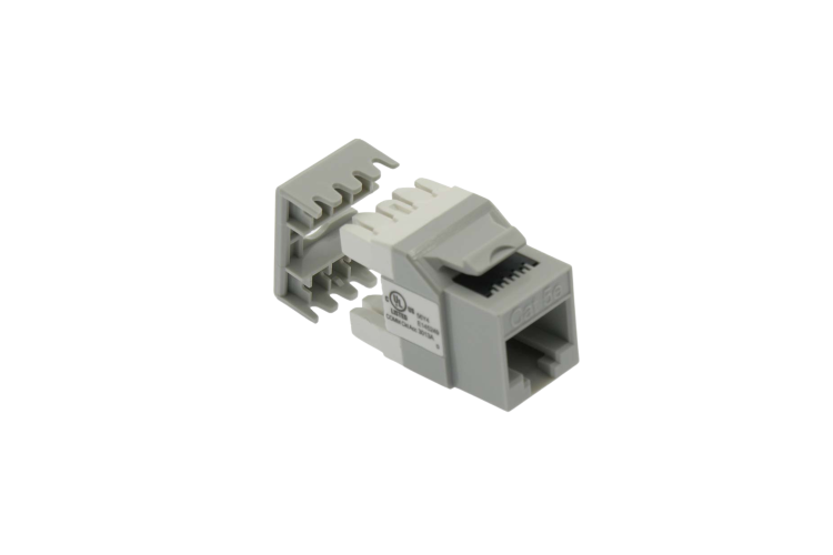 Cat5E RJ45 110 Type 180° Keystone Jack | Gray