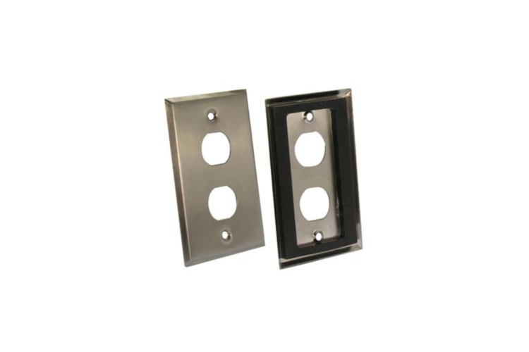 Stainless Steel Wall Plate | 2 Port | Water Seal | Fast Shipping