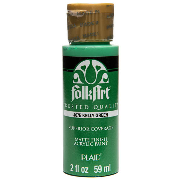 Folkart Color Acrylic Paint Kelly Green - 2 oz
