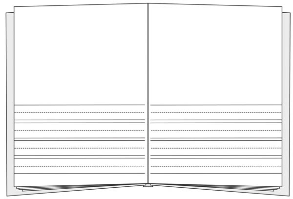 Primary Lined Bare Book (6-3/8 x 8-1/8 )