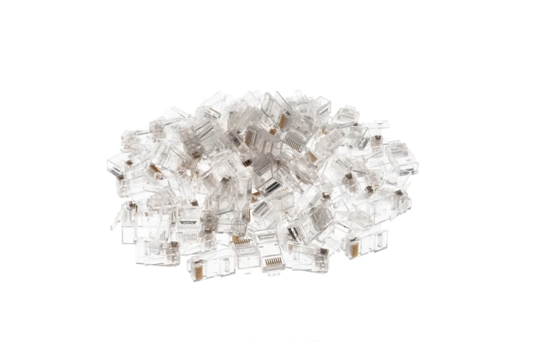 EZ Cat6 RJ45 Modular Plugs | Stranded UTP Cable | Feed Through | Qty 100