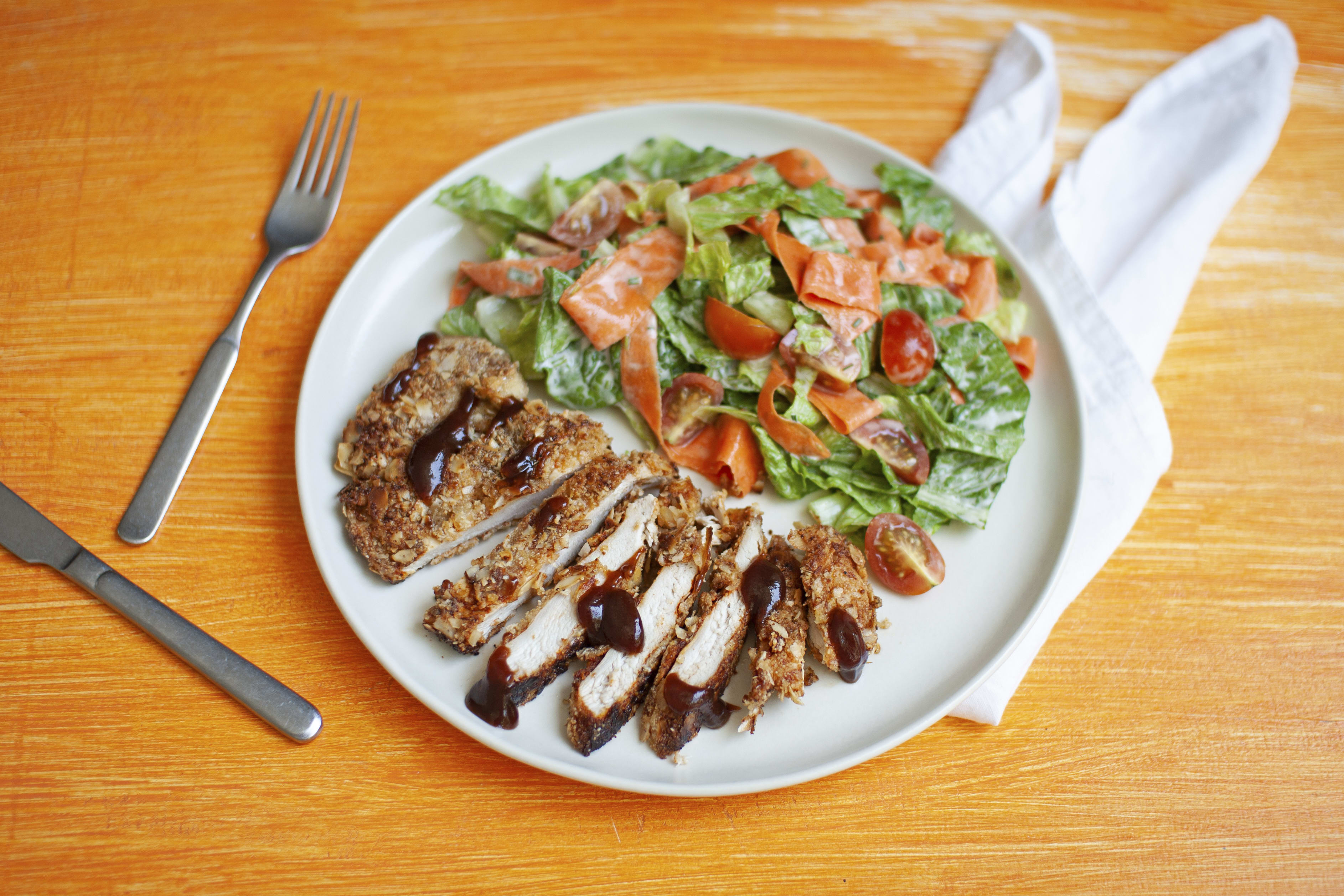Spicy Barbecue Chicken Cutlets with Limey Mayo Salad | Hello Chef!
