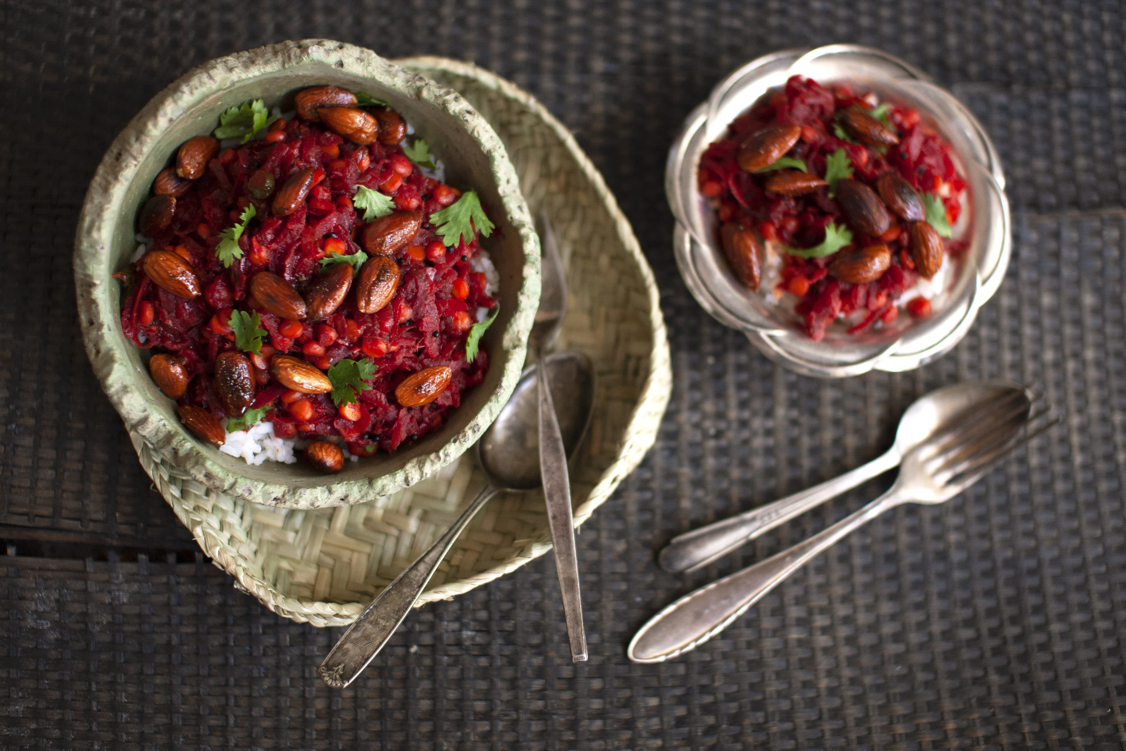 Sri Lankan Beetroot and Lentil Curry with Masala Almonds | Hello Chef!