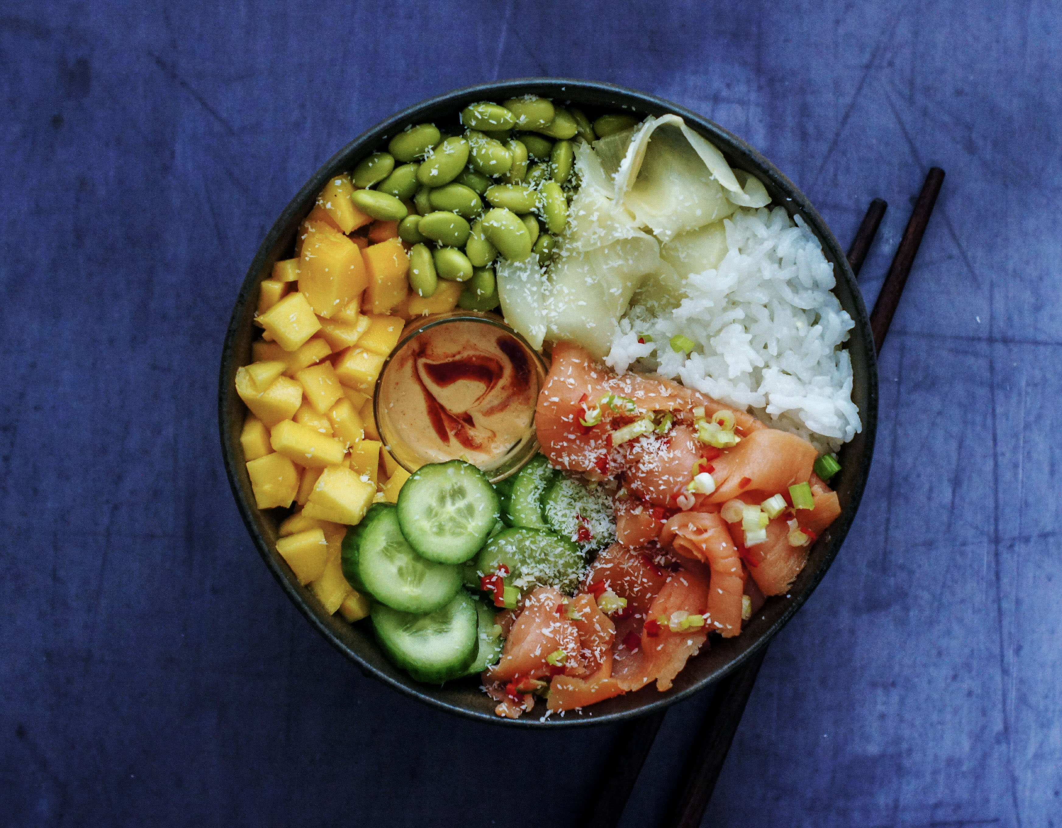 Smoked Salmon & Mango Poke Bowl | Hello Chef!