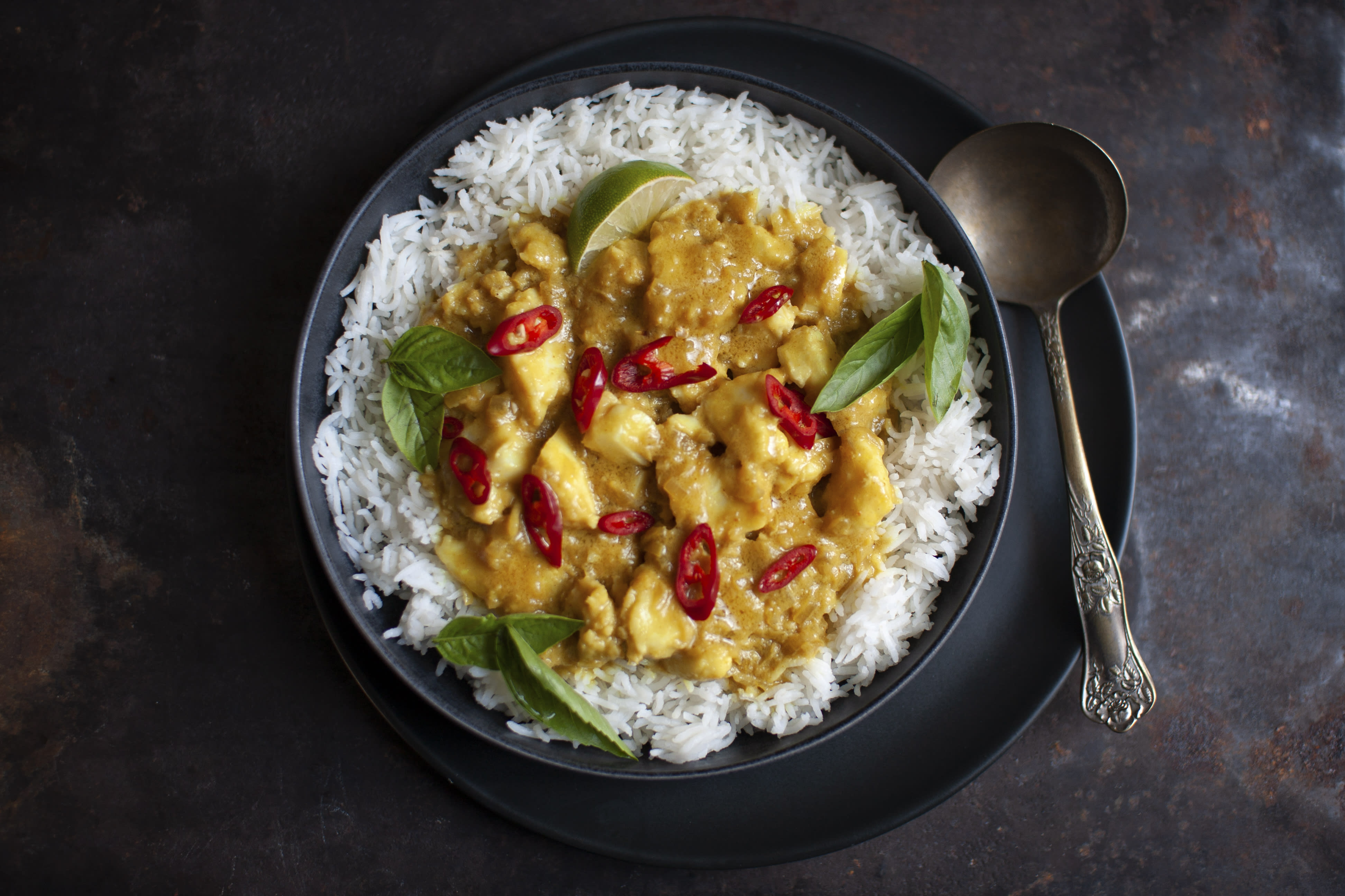 Cambodian Turmeric and Cod Curry with Rice and Baby Sweetcorn | Hello Chef!