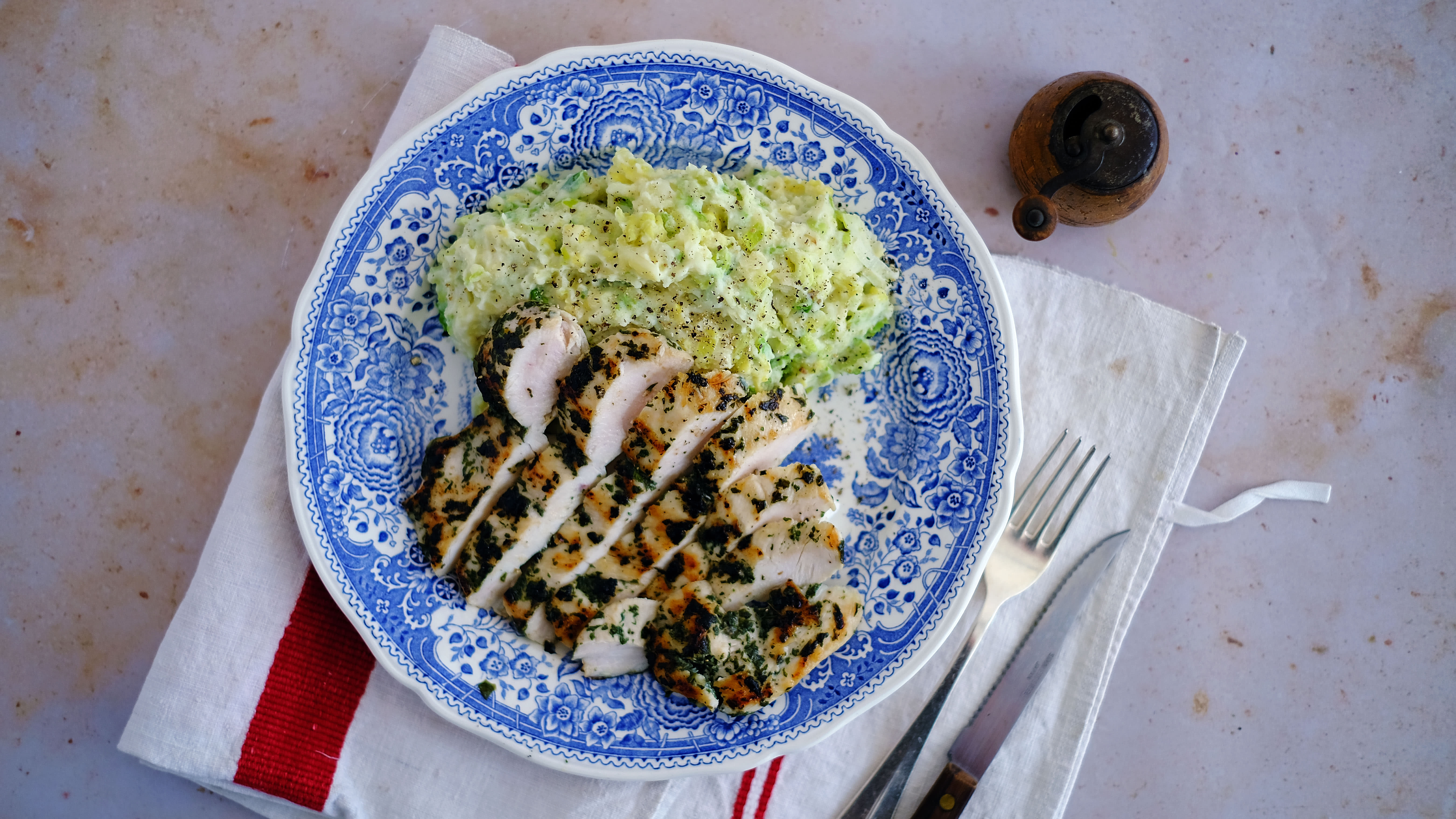 Pan-Fried Chicken with Irish Colcannon Mashed Potato | Hello Chef!