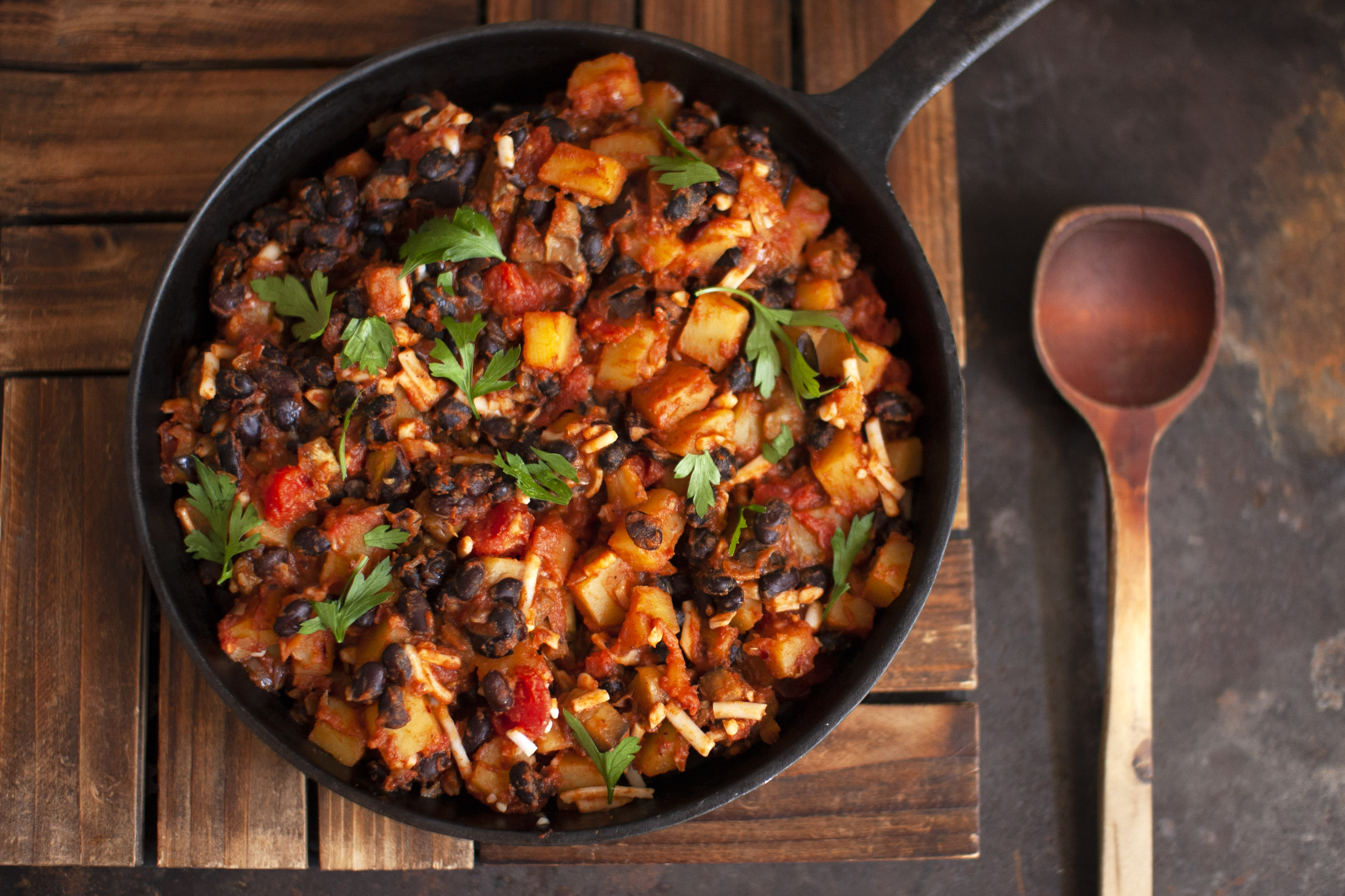 One Pan Black Bean Moussaka | Hello Chef!