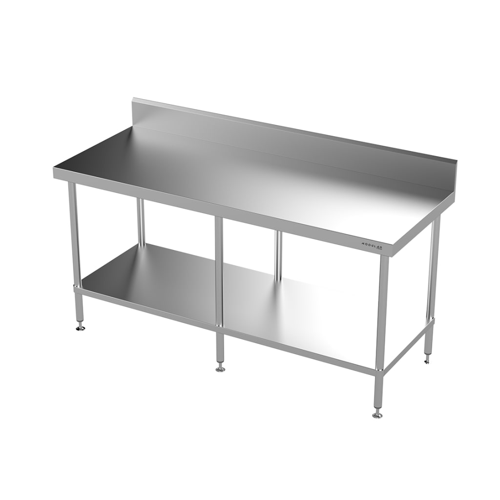Modular Stainless 1800mm wide Work Bench with Splashback MS.BWS.7.1800