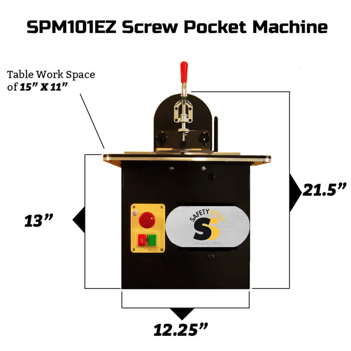 Safety Speed Mfg SPM101EZ Screw Pocket Machine 6-deg Screw Pocket Angle