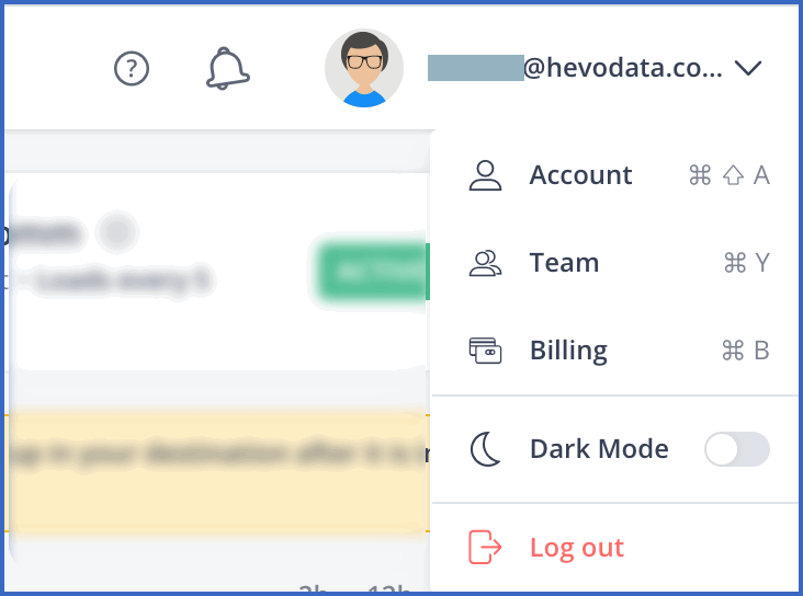 User Information Panel - Hevo Data