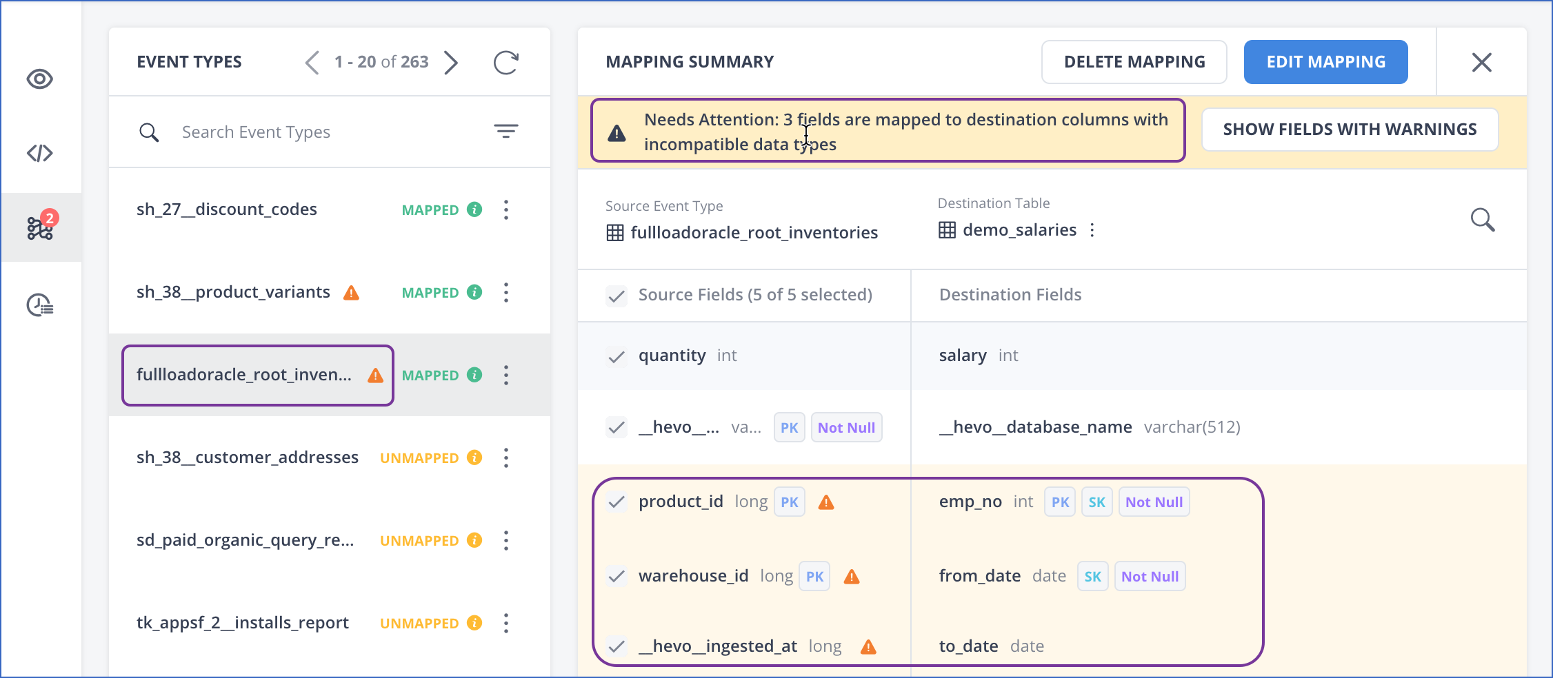 Resolving Incompatible Schema Mappings - Hevo Data Resolving Incompatible Schema Mappings - Hevo Data