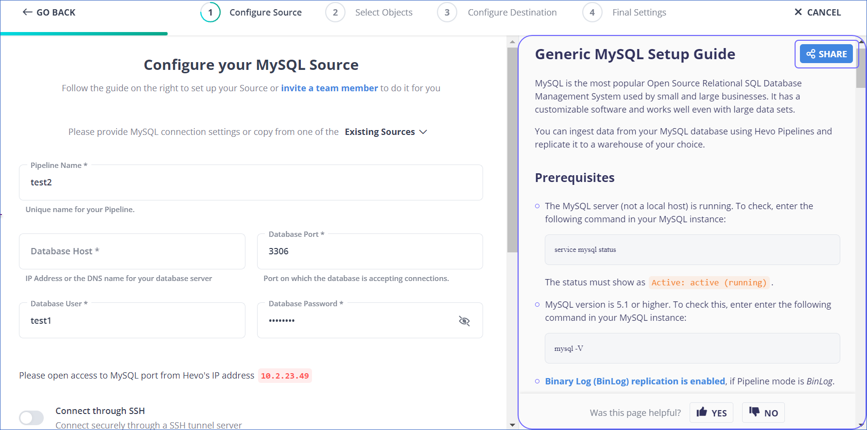 Side-by-Side Setup Guide - Hevo Data