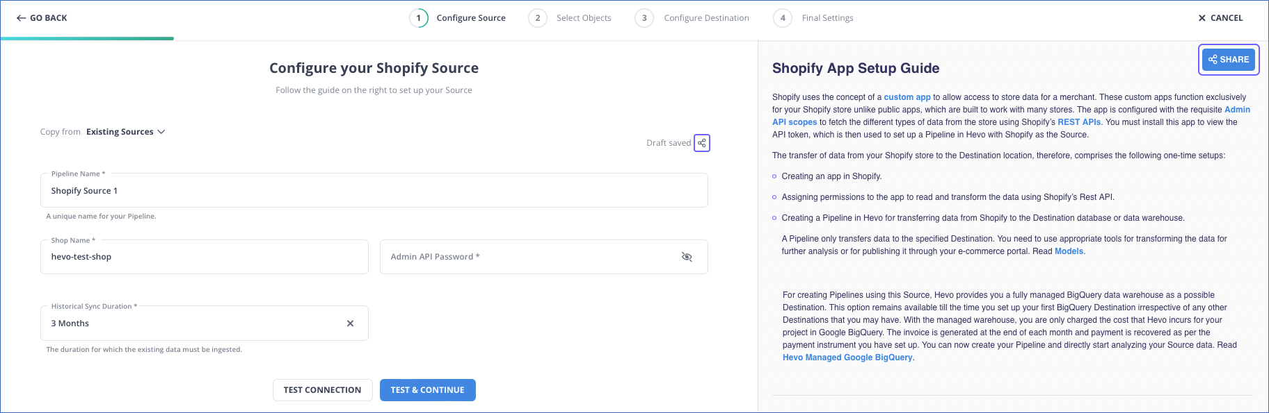 Draft Pipelines - Hevo Data