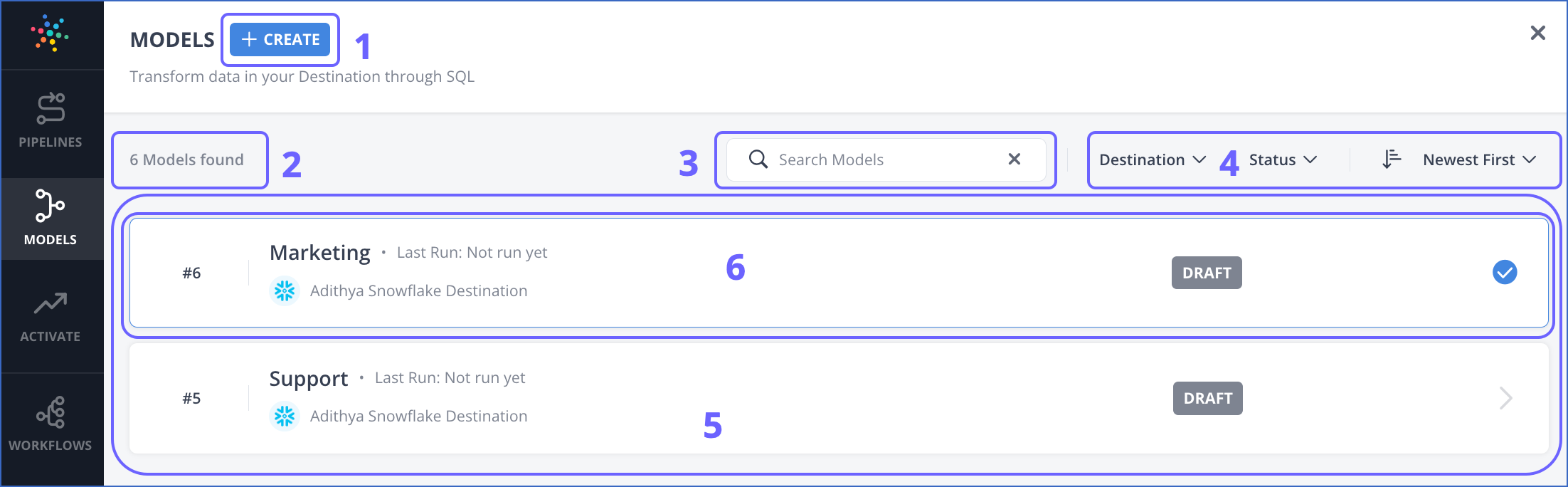 Familiarizing with the Models UI - Hevo Data
