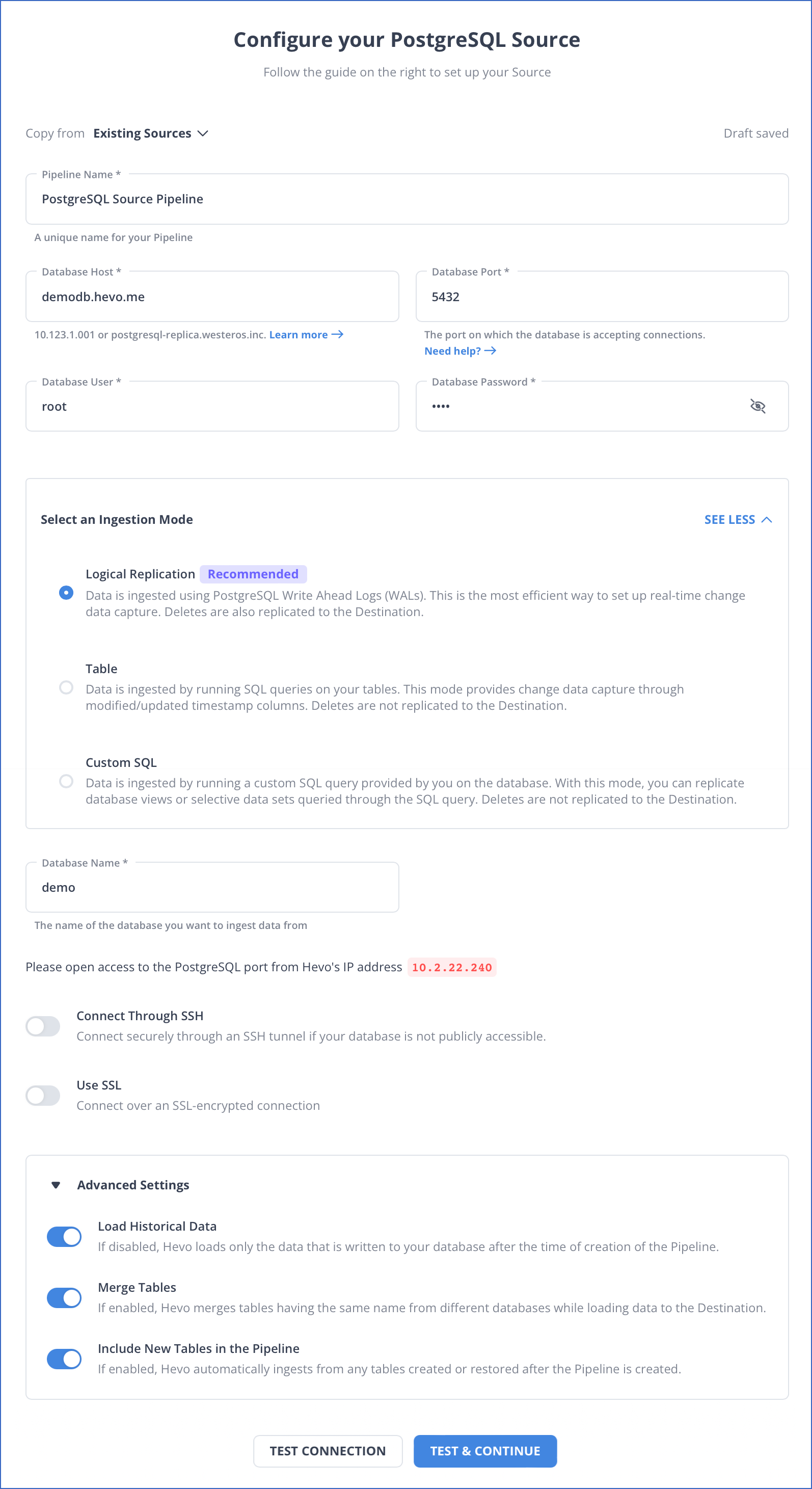 Creating a Database Pipeline - Hevo Data