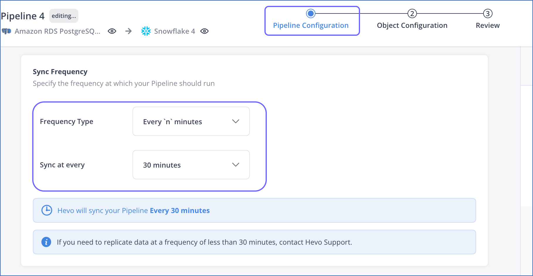 Sync Frequency (Edge) - Hevo Data