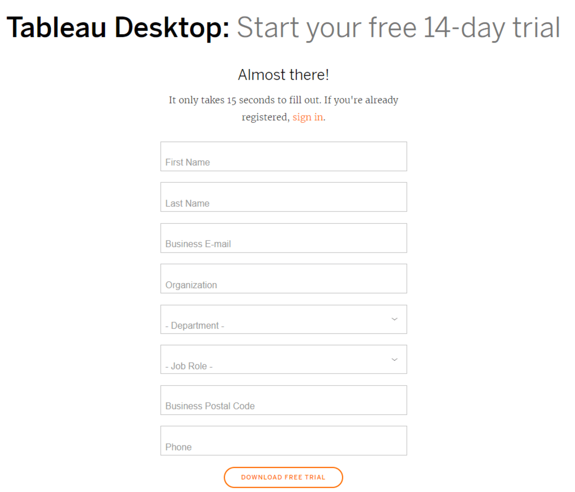 tableau is free