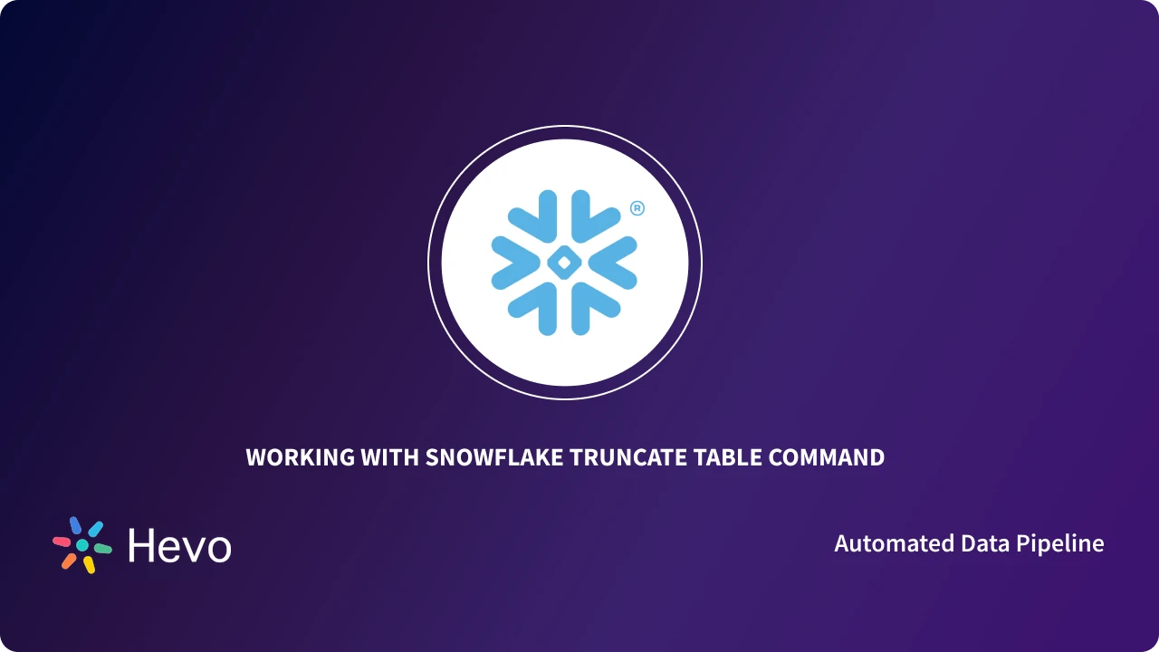 Working with Snowflake Truncate Table: 7 Easy Steps - Learn | Hevo