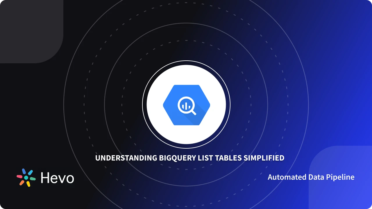 Working with BigQuery List Tables: Made Easy 101 - Learn | Hevo