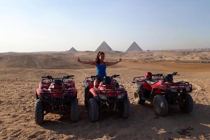 Quad Bike Trip during sunset around Pyramids, evening attend the sound & light show at Giza ...