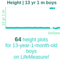 13 years 1 month | Teenager height chart in inches for boys
