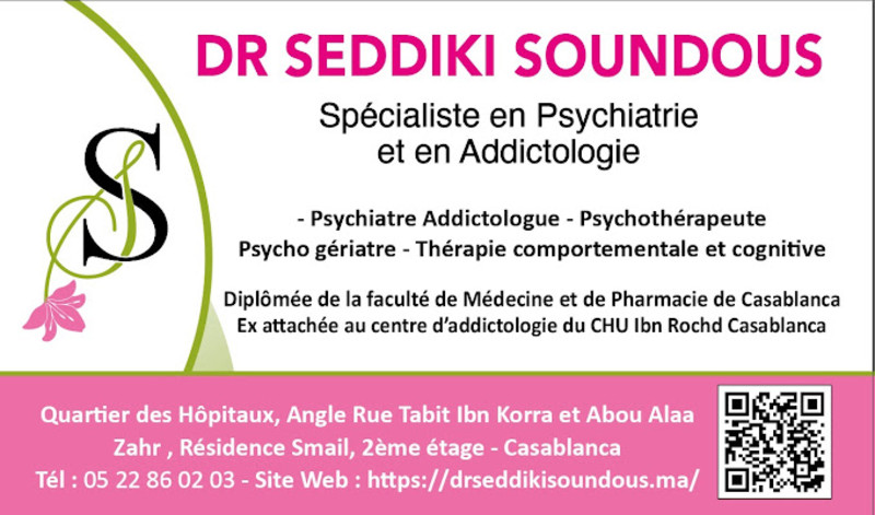 Dr Soundous Seddiki, Addictologue à Casablanca | DabaDoc MA