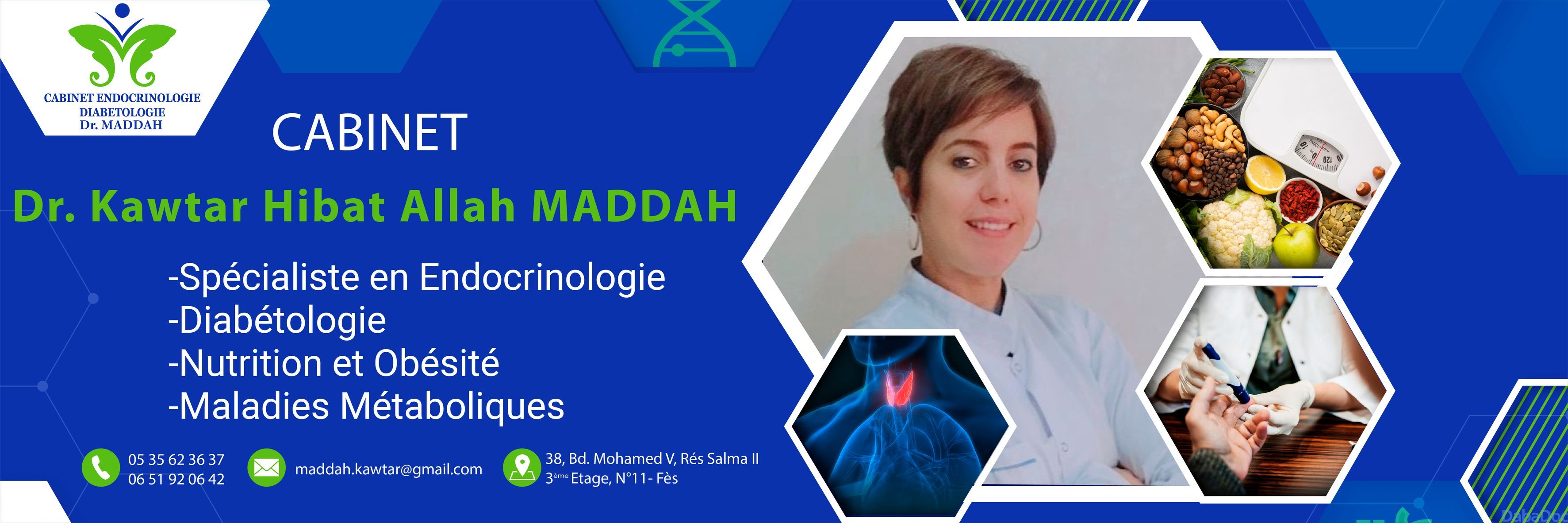 Dr Kawtar Hibat Allah Maddah, Endocrinologue à Fès | DabaDoc MA