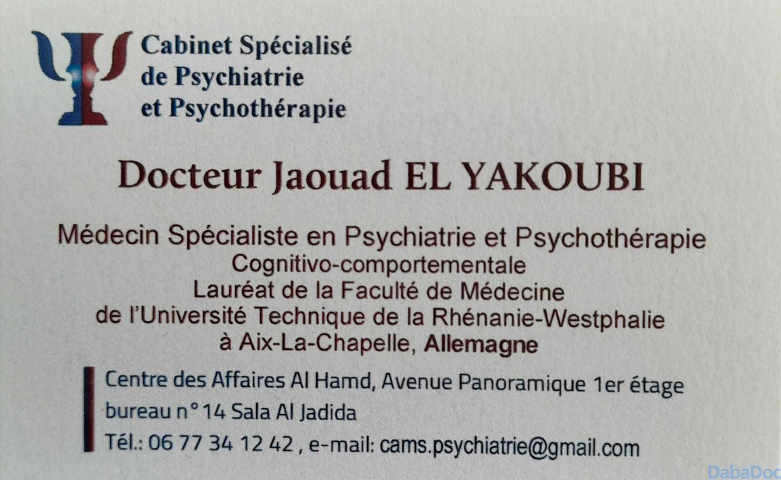 Dr Jaouad El Yakoubi, Psychologue à Salé | DabaDoc MA