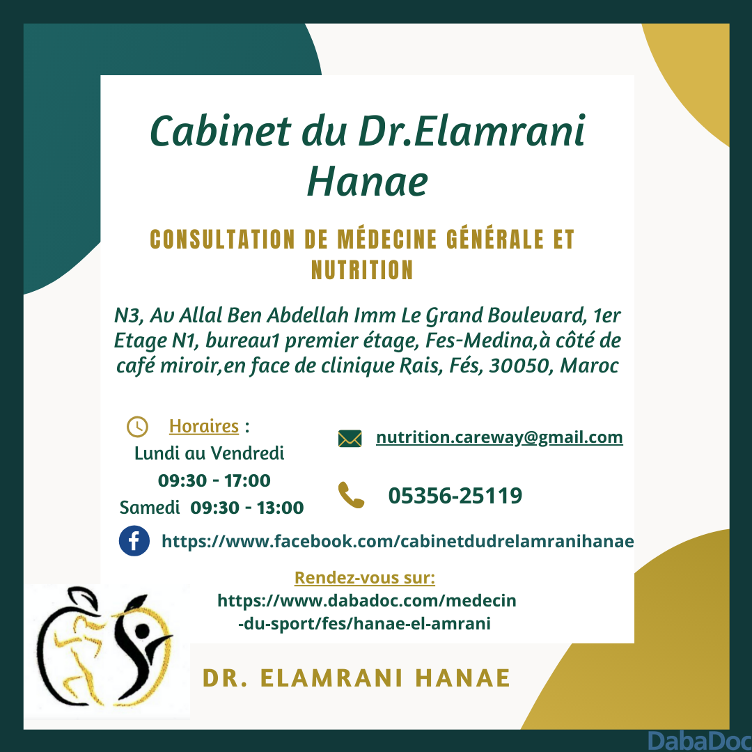 Dr Hanae El Amrani - Médecin généraliste, Nutritionniste, Médecin du ...