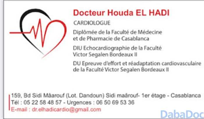 Dr Houda El Hadi - Cardiologist in Casablanca - DabaDoc.com