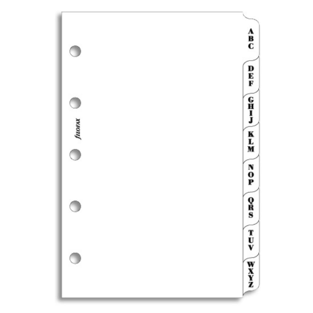 FILOFAX MIN BLANK VERT INDEX WHITE
