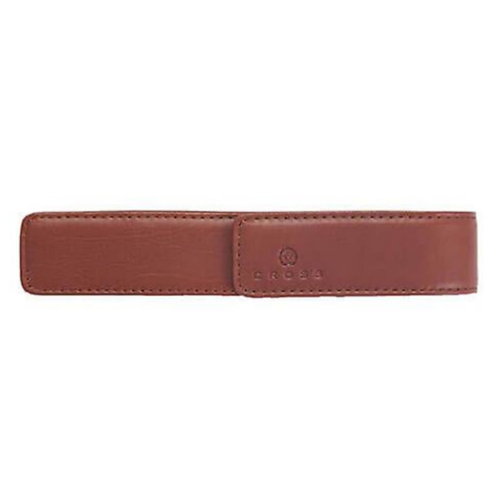 Pen Pouch Leather Single Magnetic Classic Brown