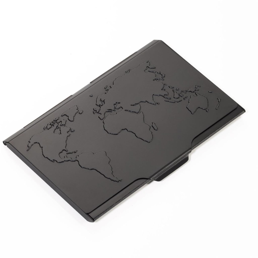 TROIKA B/Card case world map 10 card black