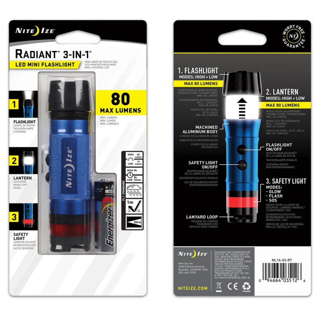 Radiant 3-in-1 LED Mini Flashlight Blue