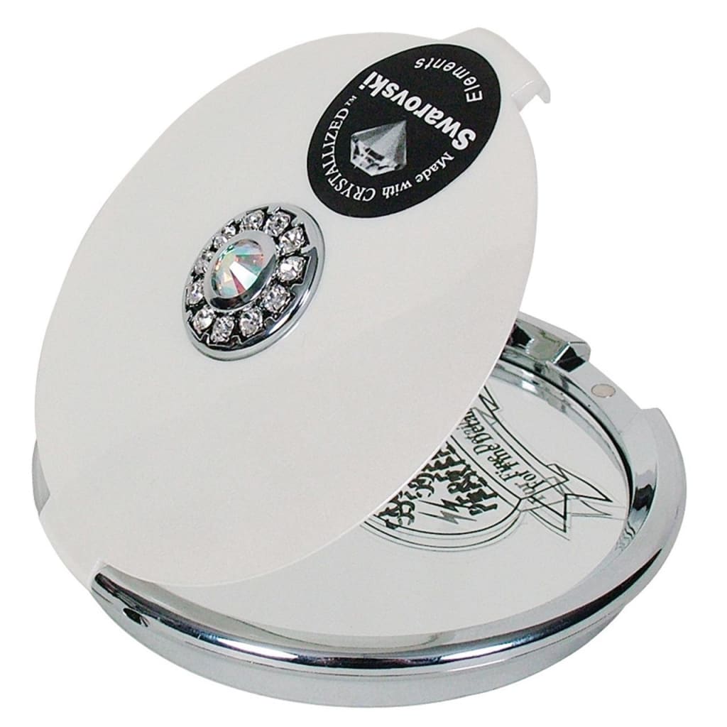 COMOY COMPACT MIRROR 5X SWAROVSKI CRYST. PEARL