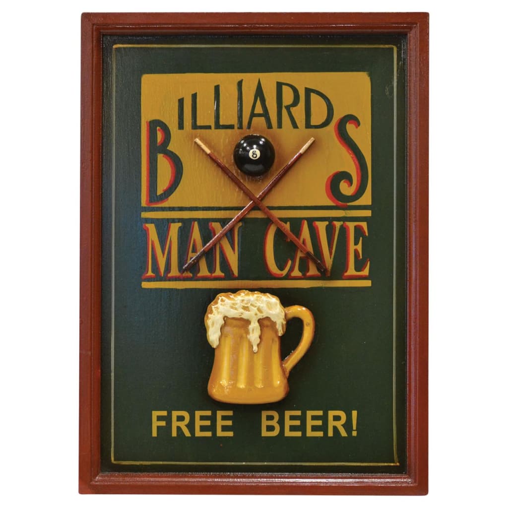 WALL PLAQUE MAN CAVE - BILLARDS