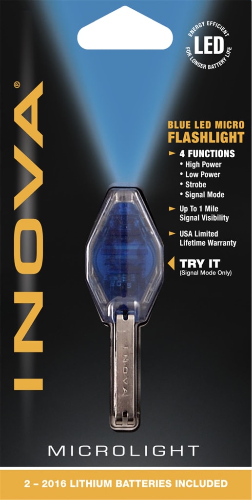 NITE IZE MICROLITE CLEAR BODY BLUE