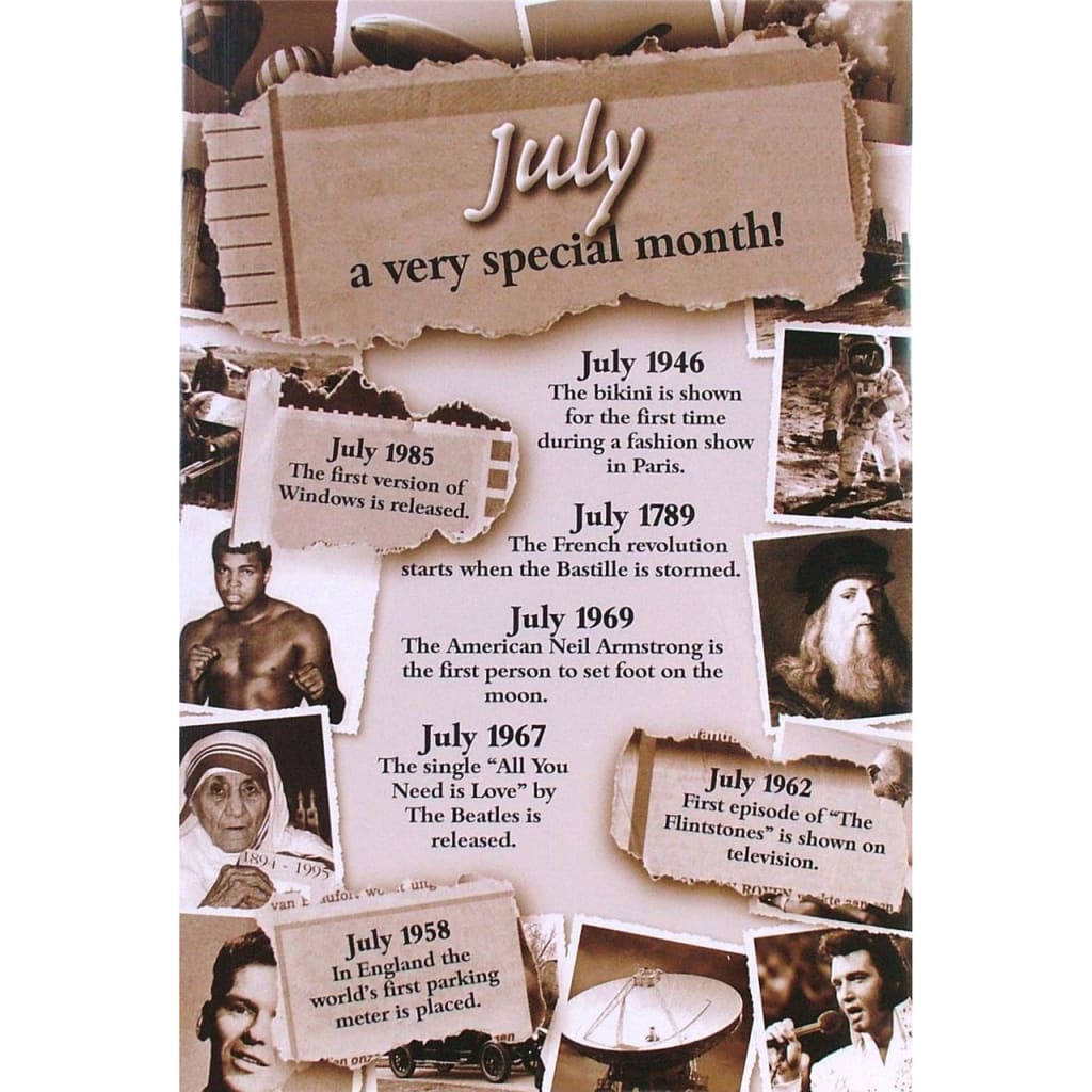 CHRONICLE CARD JULY MONTH