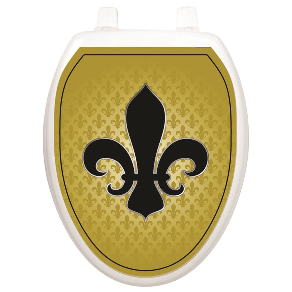 TATTOO TOILET TATTOOS FRENCH LILY BLK/GLD- OVAL