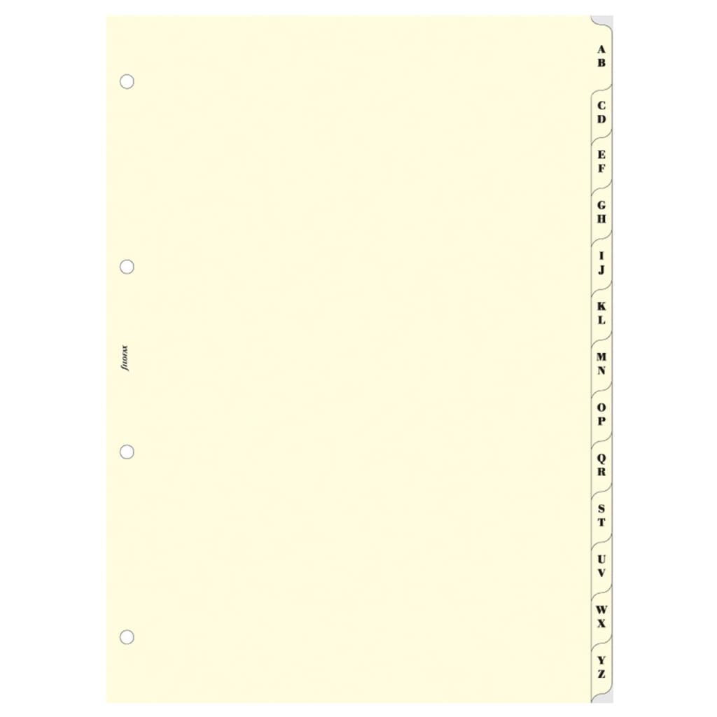 FILOFAX A4 A-Z INDEX CREAM 2 LTRS/TAB