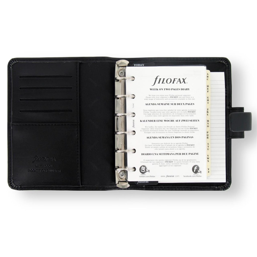FILOFAX PKT METROPOL ORGANISER BLACK